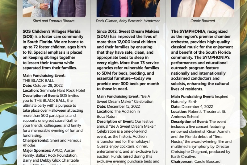 Boca Raton Magazine ~ Charity Register - The Symphonia